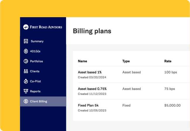 Advisor Billing